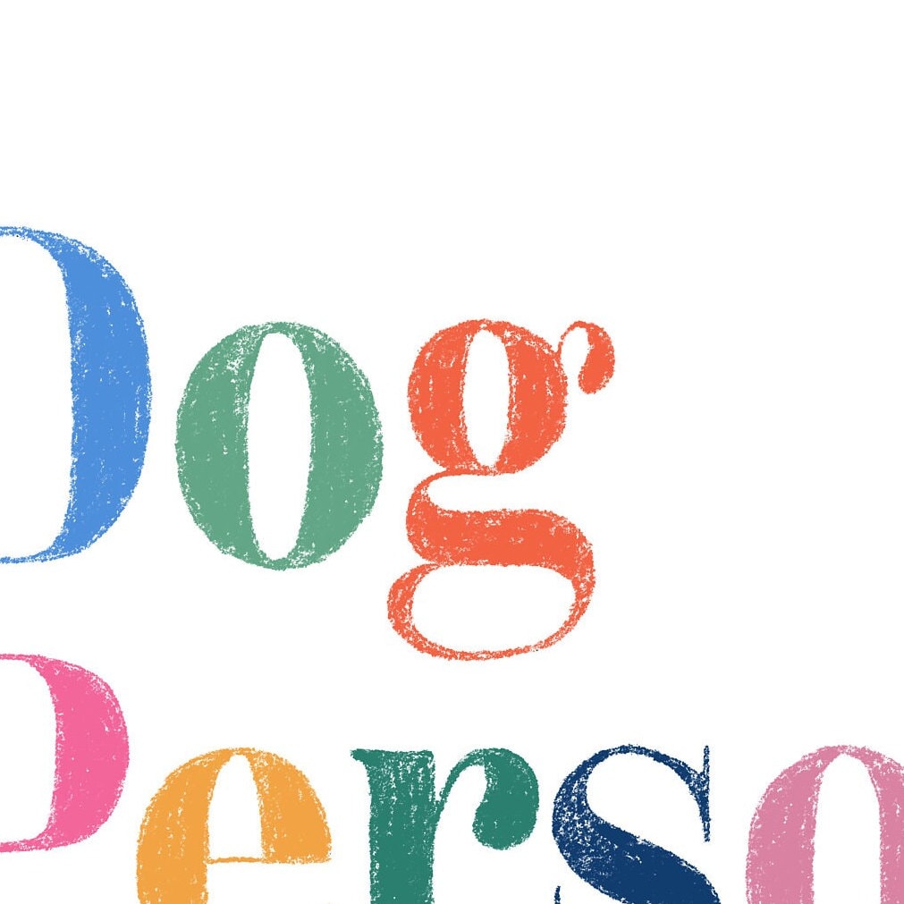 Dog Person Colorful Hand-lettered Dog Art Poster Print for - Etsy