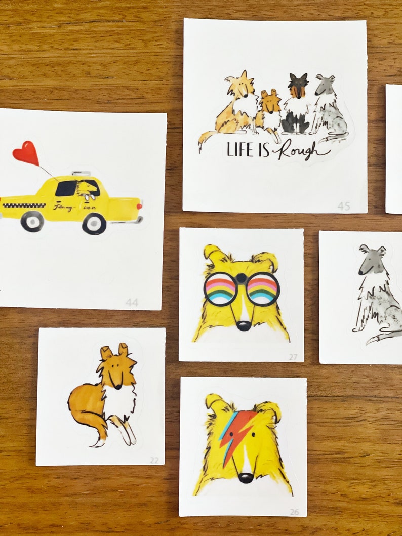 Life is Rough Transparent or White Pet Sticker Rough Collie - Etsy