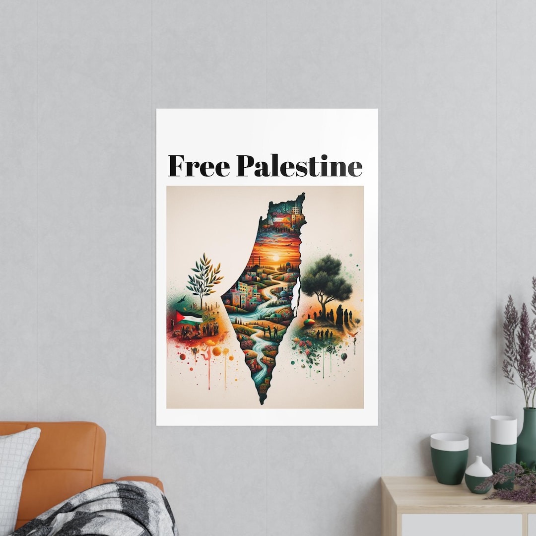Photopaper Posters, Free Palestine Map Art Design, Poster Print, Wall ...