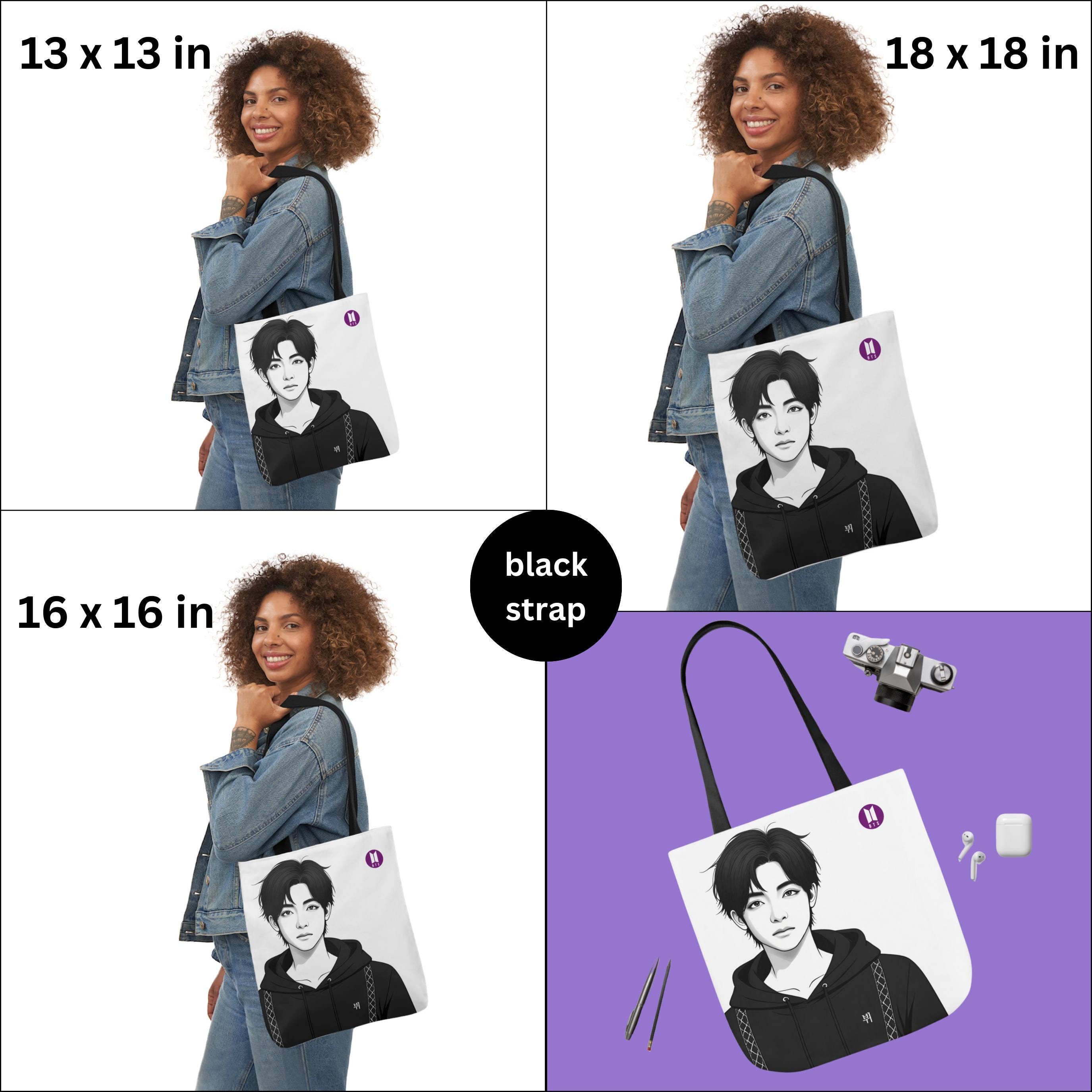 BTS V Tote Bag – Kim Tae-hyung Premium Print Double-sided Canvas Bag ...