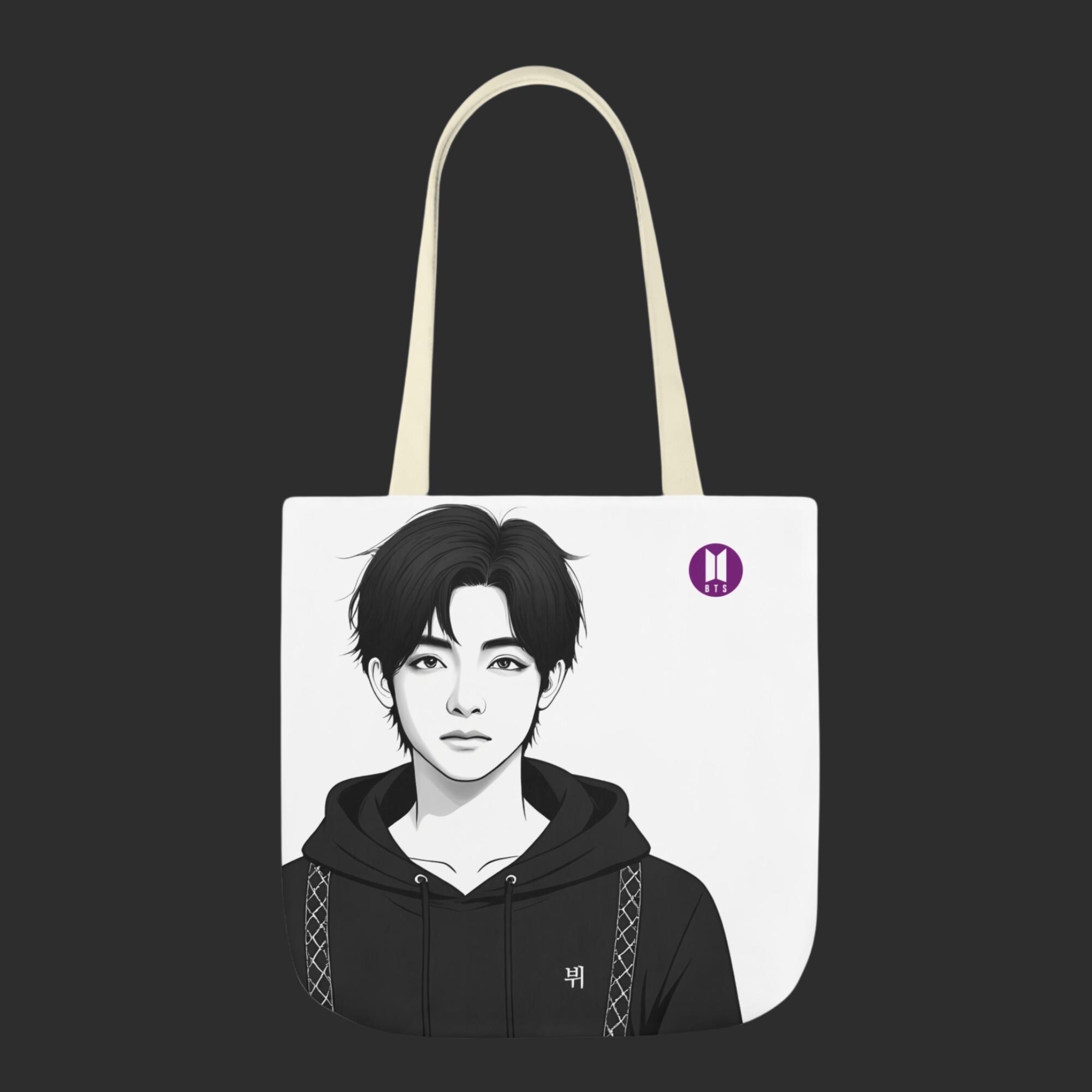 BTS V Tote Bag – Kim Tae-hyung Premium Print Double-sided Canvas Bag ...