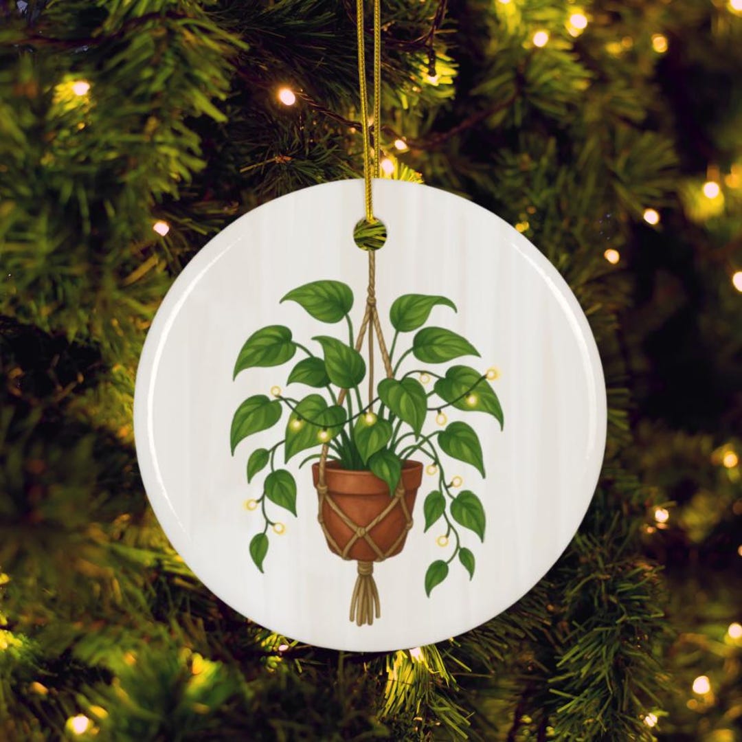 Pothos Christmas Ornament, Holiday House Plant Ornament, 1 Piece ...
