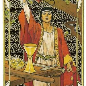 Golden Art Nouveau Tarot Deck 78 Cards Lo Scarabeo Instruction 5 ...