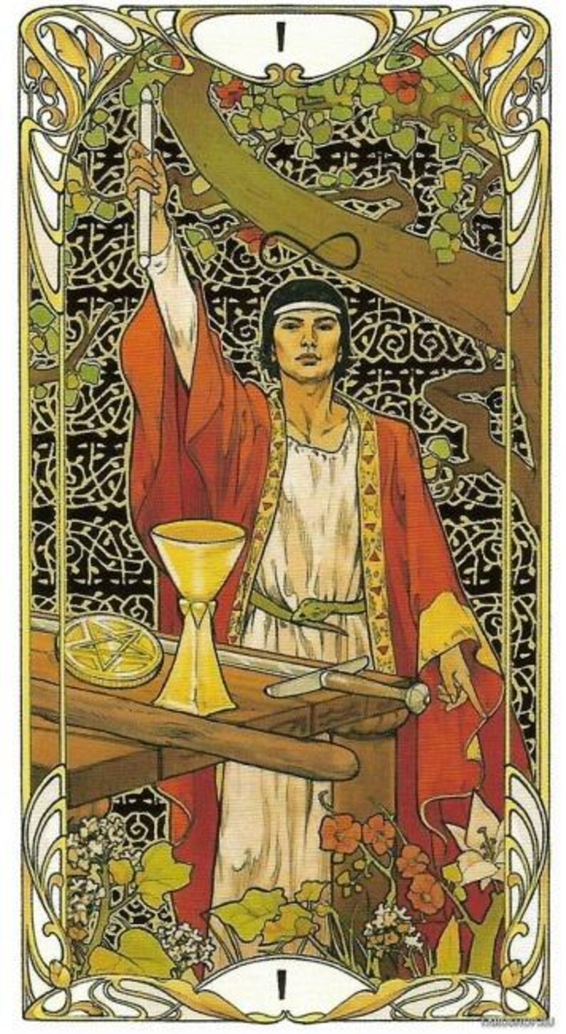 Golden Art Nouveau Tarot Deck 78 Cards Lo Scarabeo Instruction 5 ...