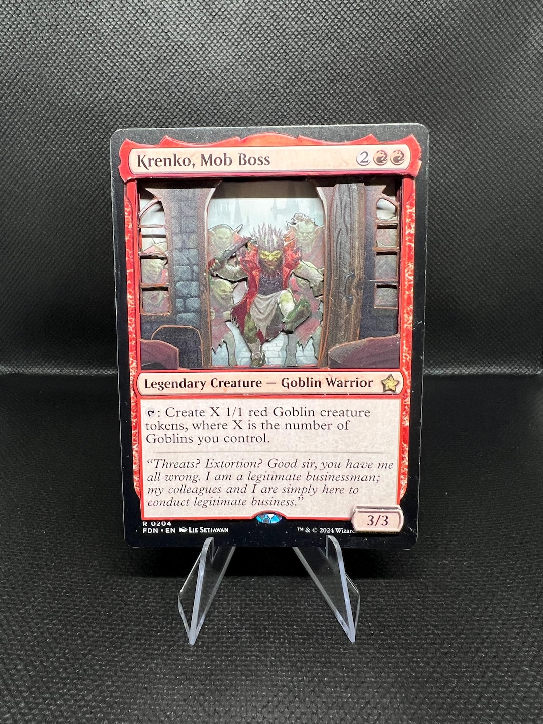 3D MAGIC THE GATHERING Card Krenko, Mob Boss - Mtg Art Card for Display ...