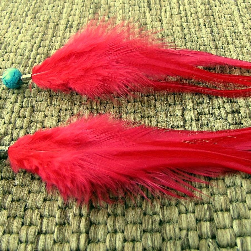 Red Feathers - Etsy