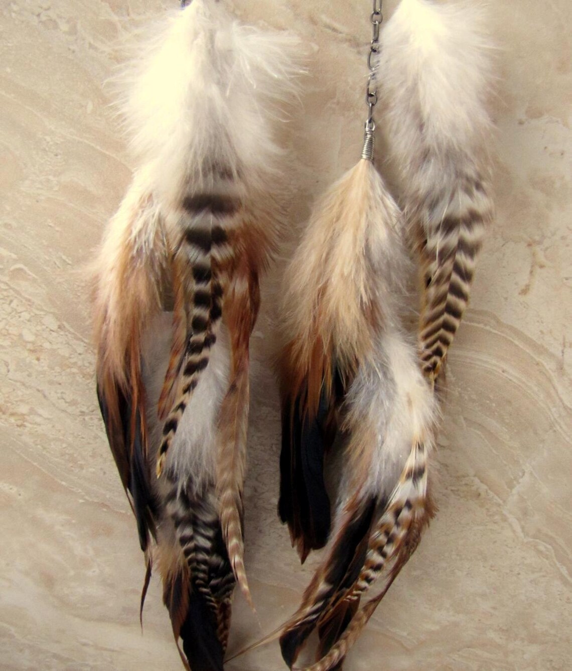 Extra Long Feather Earrings Long Brown Feather Earrings | Etsy