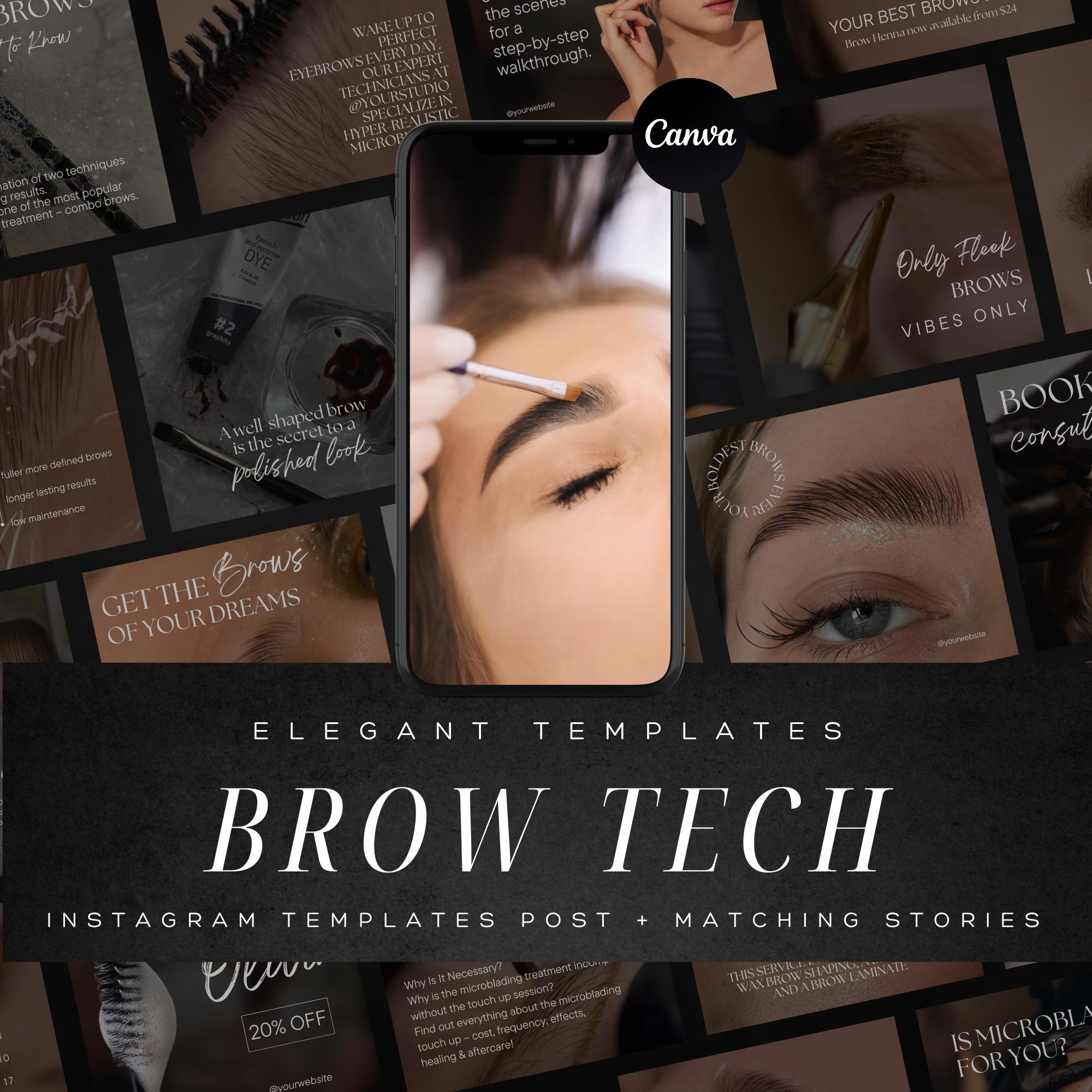 Luxury Brow Tech Instagram Templates: Canva Social Media Kit - Etsy