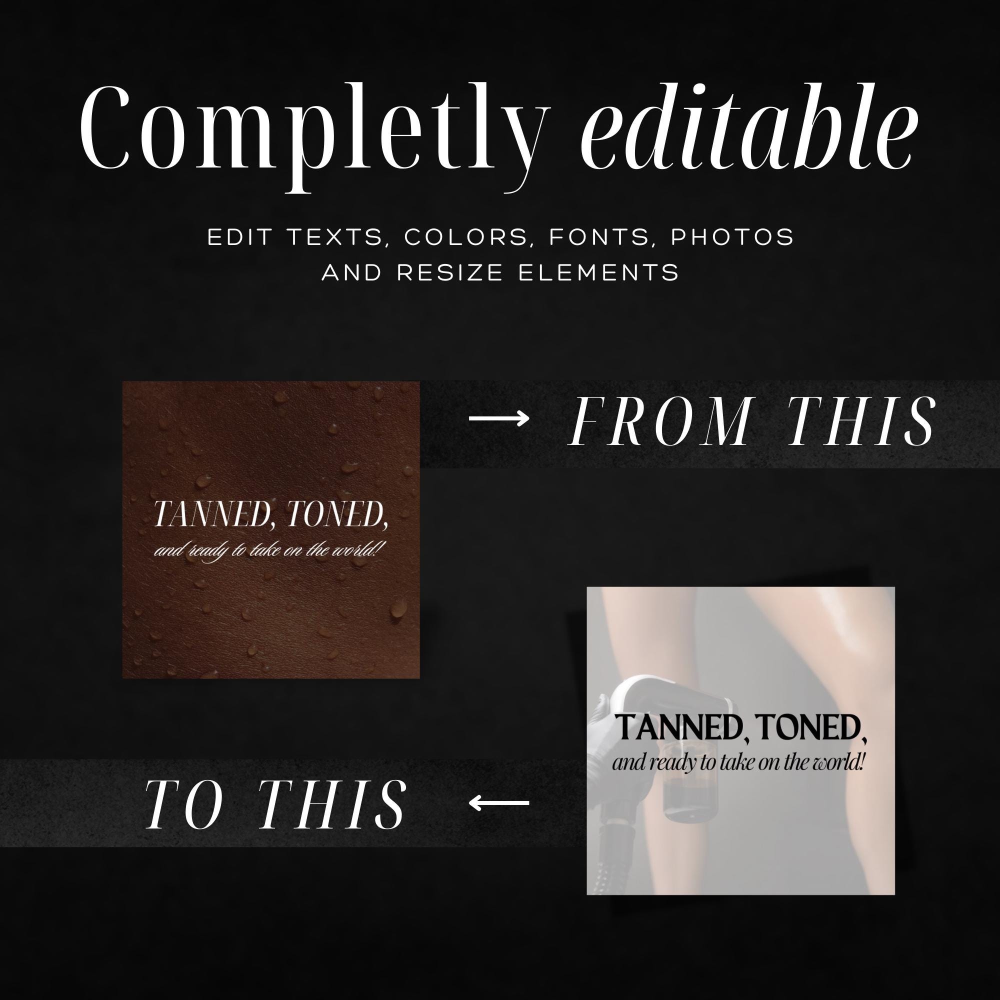 Spray Tan Instagram Post Templates: Canva Social Media Kit - Etsy