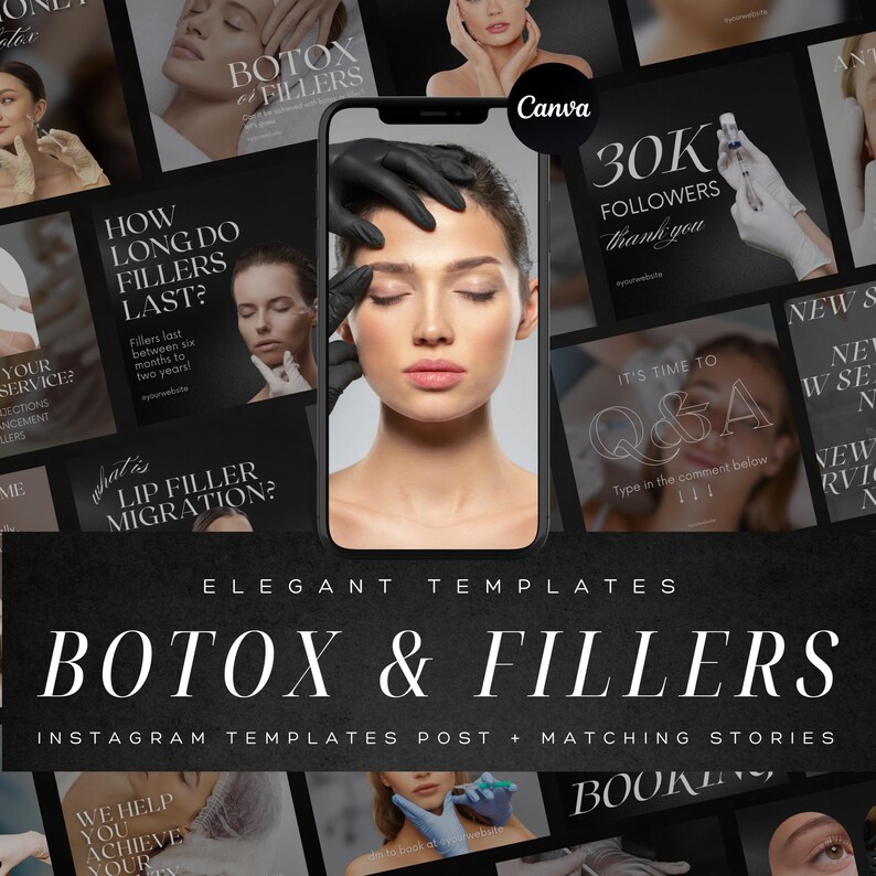 Luxury Botox & Filler Instagram Templates: Canva Social Media Posts - Etsy