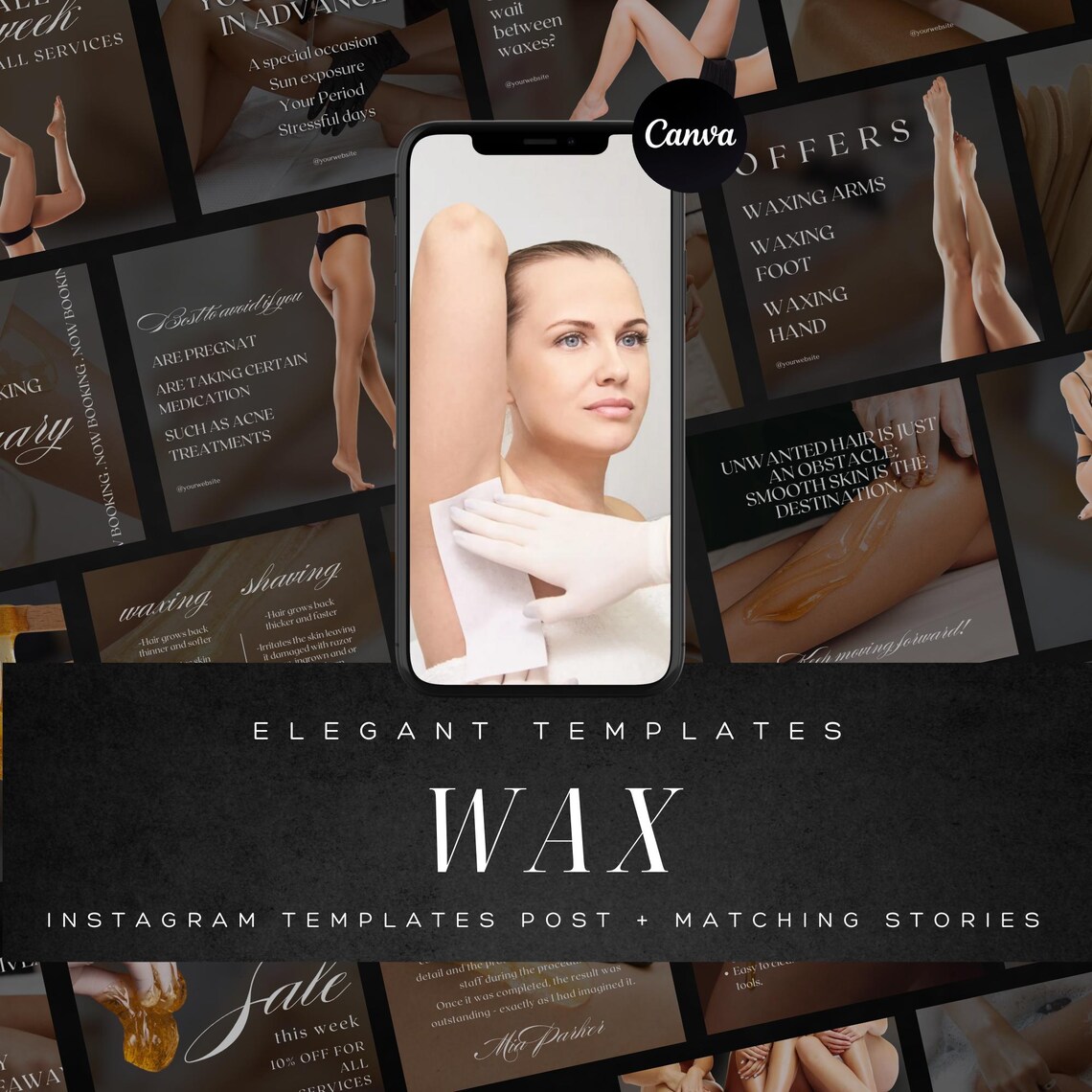 Waxing Post Template Brazilian Wax & Body Wax Flyers Esthetician ...