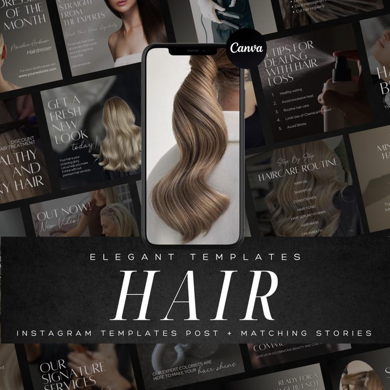 Luxury Hairstylist Instagram Templates – Hair Salon Social Media Posts ...