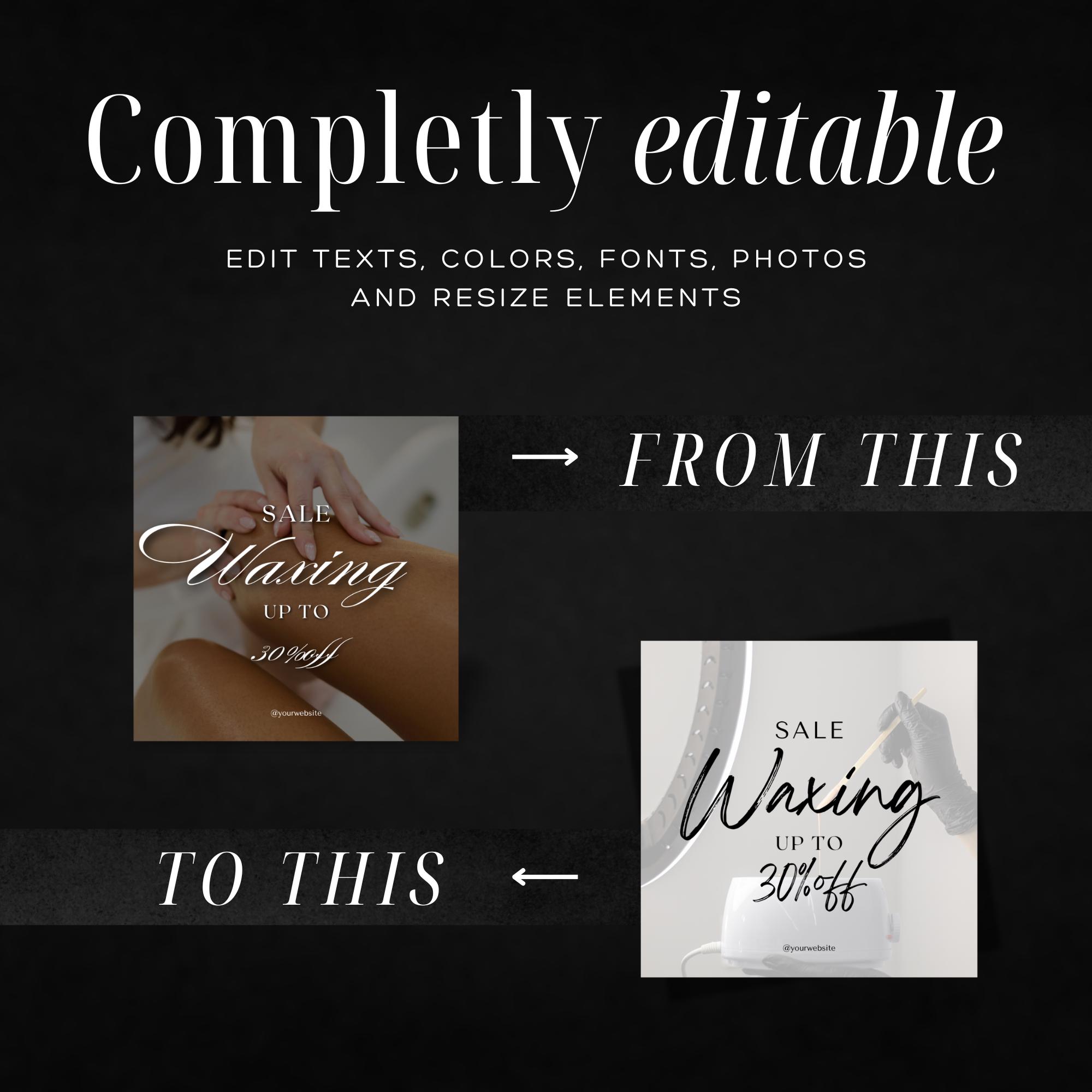 Waxing Post Template Brazilian Wax & Body Wax Flyers Esthetician ...