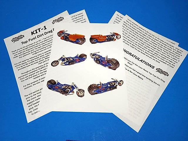 3D Printed 1/25 Scale Top Fuel Dirt Drag Bike Kit - Etsy