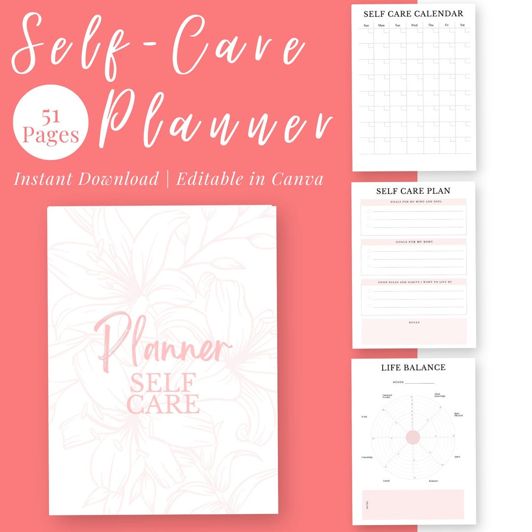 2025 Digital Self Care Planner, A4 Custom Wellness Diary, Lined Daily ...