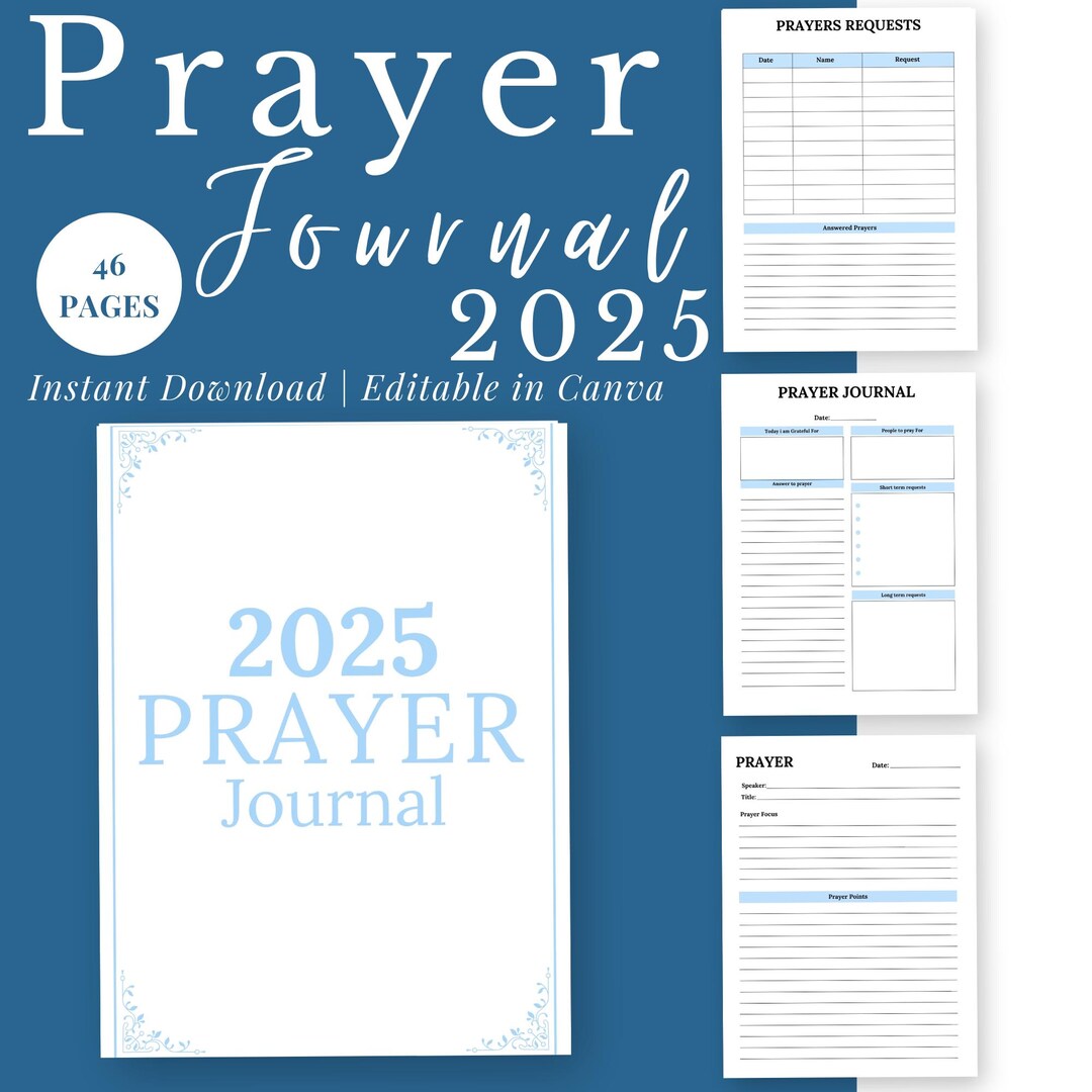 2025 Digital Prayer Journal, Personalized Weekly Prayer Diary, Custom ...