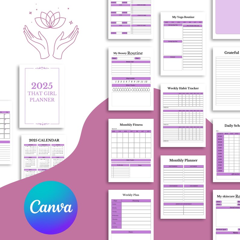 2025 That Girl Planner Custom Productivity Tracker Personalized Self ...