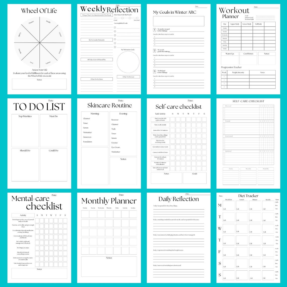 Winter ARC Journal | Printable Digital Planner | Daily & Weekly Goal ...