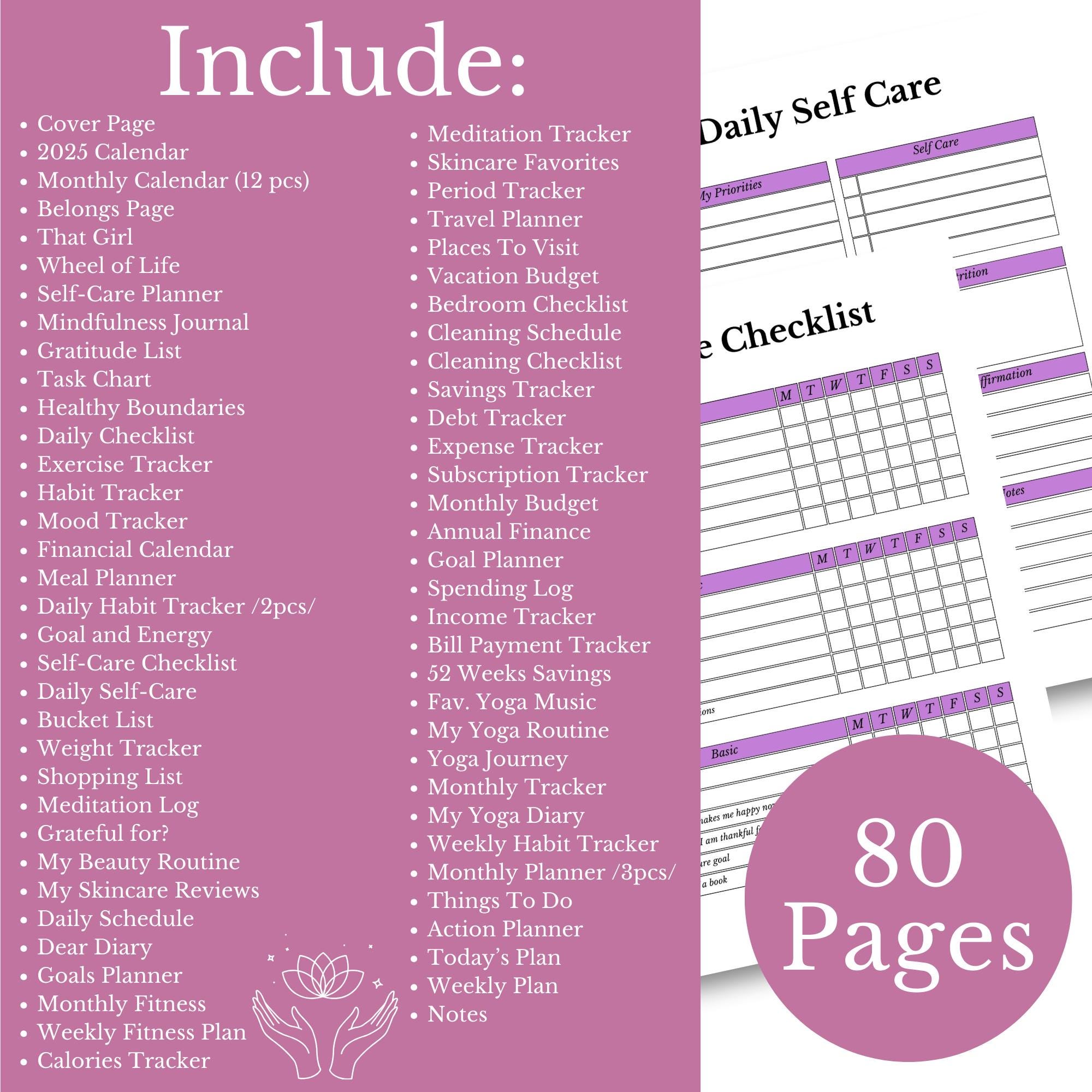 2025 That Girl Planner Custom Productivity Tracker Personalized Self ...