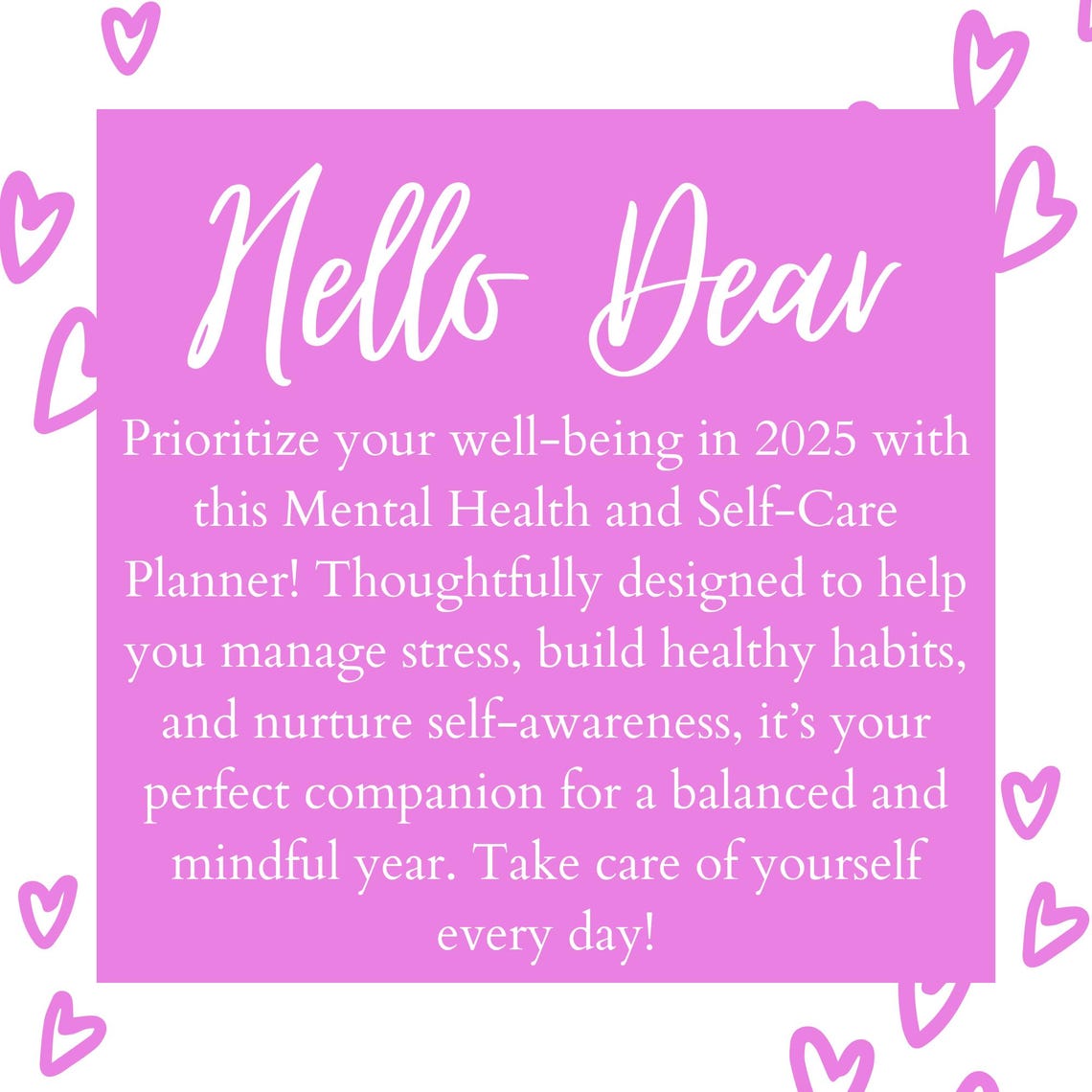 2025 Mental Health Planner | 2025 Self Help Planner | Self Care Journal ...