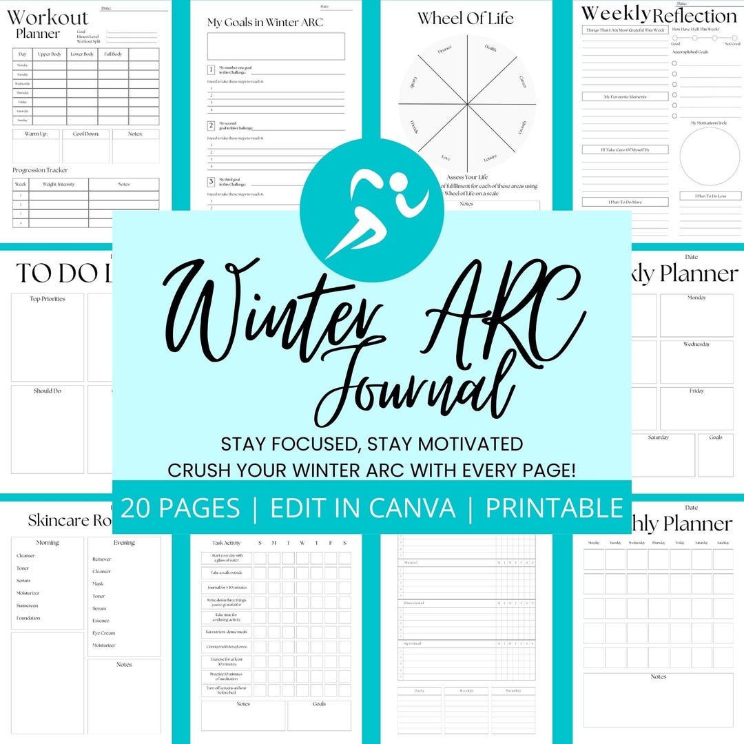 Winter ARC Journal | Printable Digital Planner | Daily & Weekly Goal ...