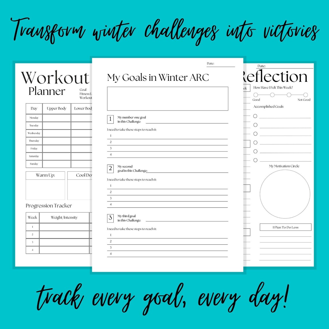 Winter ARC Journal | Printable Digital Planner | Daily & Weekly Goal ...