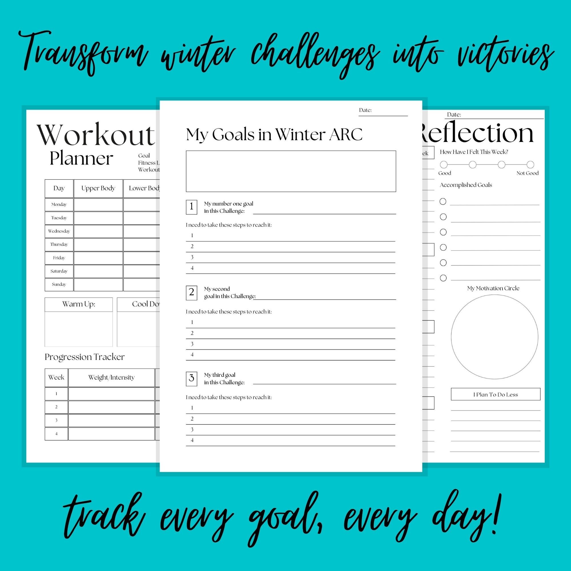 Winter ARC Journal | Printable Digital Planner | Daily & Weekly Goal ...