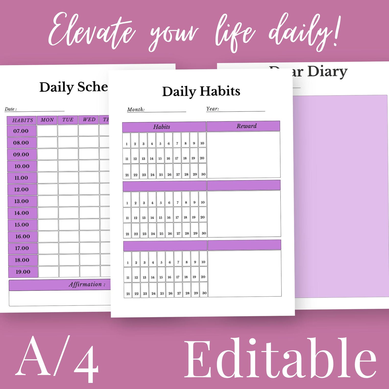 2025 That Girl Planner Custom Productivity Tracker Personalized Self ...
