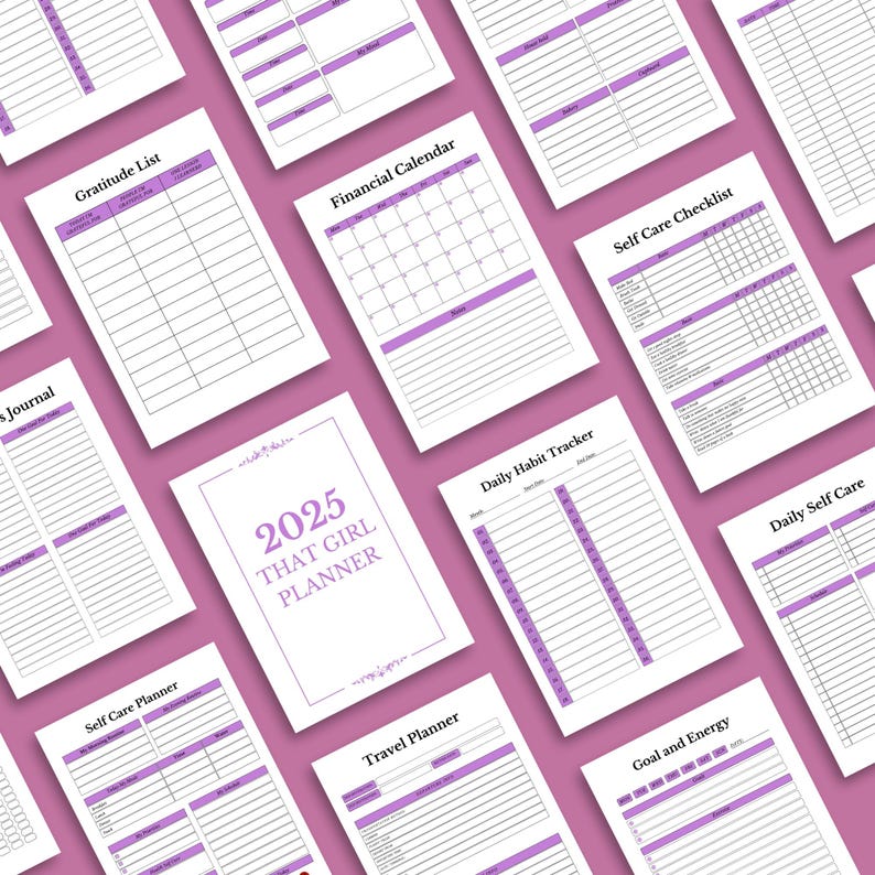 2025 That Girl Planner Custom Productivity Tracker Personalized Self ...