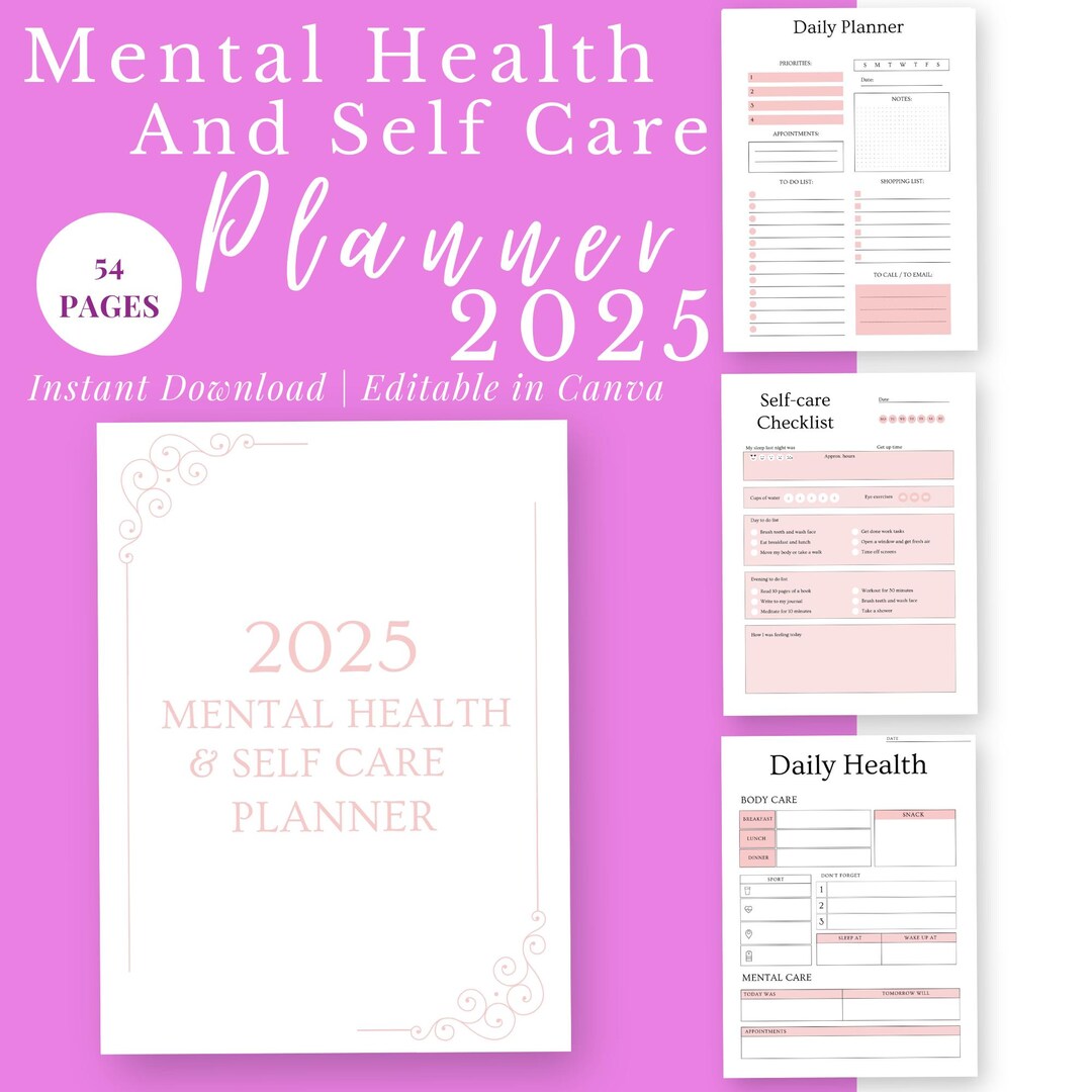 2025 Mental Health Planner | 2025 Self Help Planner | Self Care Journal ...