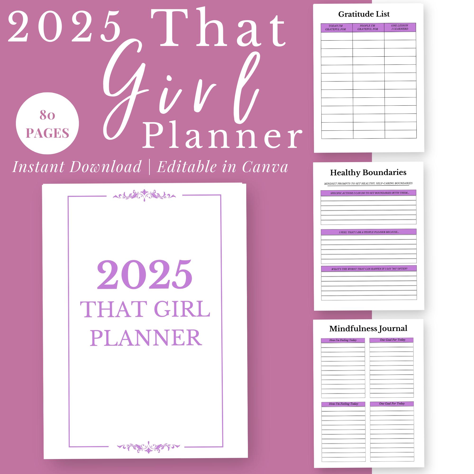 2025 That Girl Planner Custom Productivity Tracker Personalized Self ...