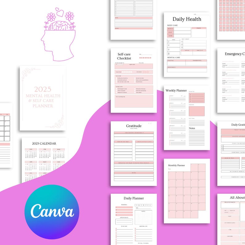 2025 Mental Health Planner | 2025 Self Help Planner | Self Care Journal ...
