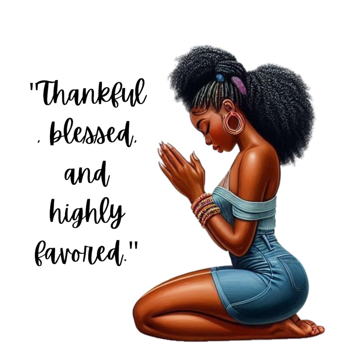 Afro American Praying Hands Ladies Clipart - Etsy
