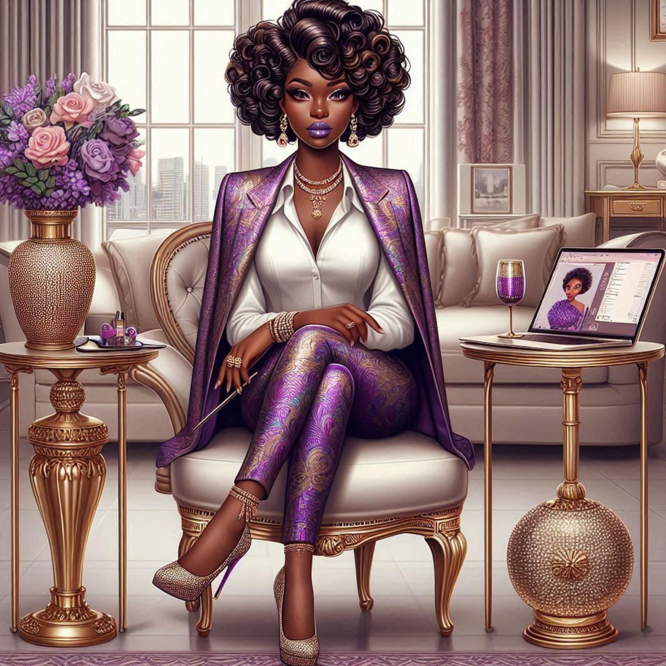 Beautiful African American Women Bosses Office Scene Images PNG - Etsy
