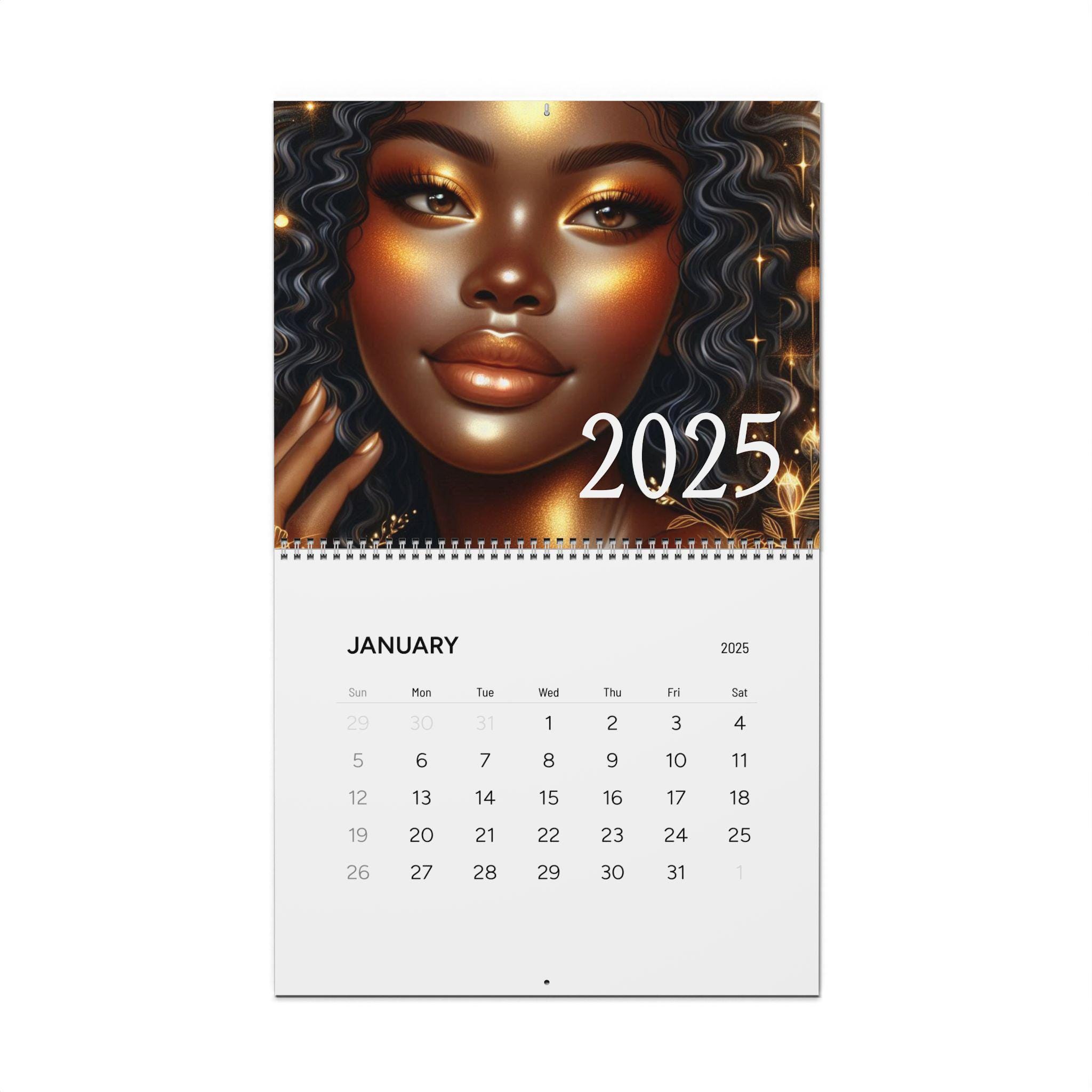 Ebony Gold Wall Calendars (2025) - Etsy
