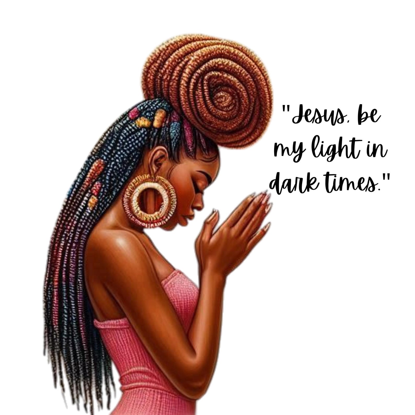 Afro American Praying Hands Ladies Clipart - Etsy
