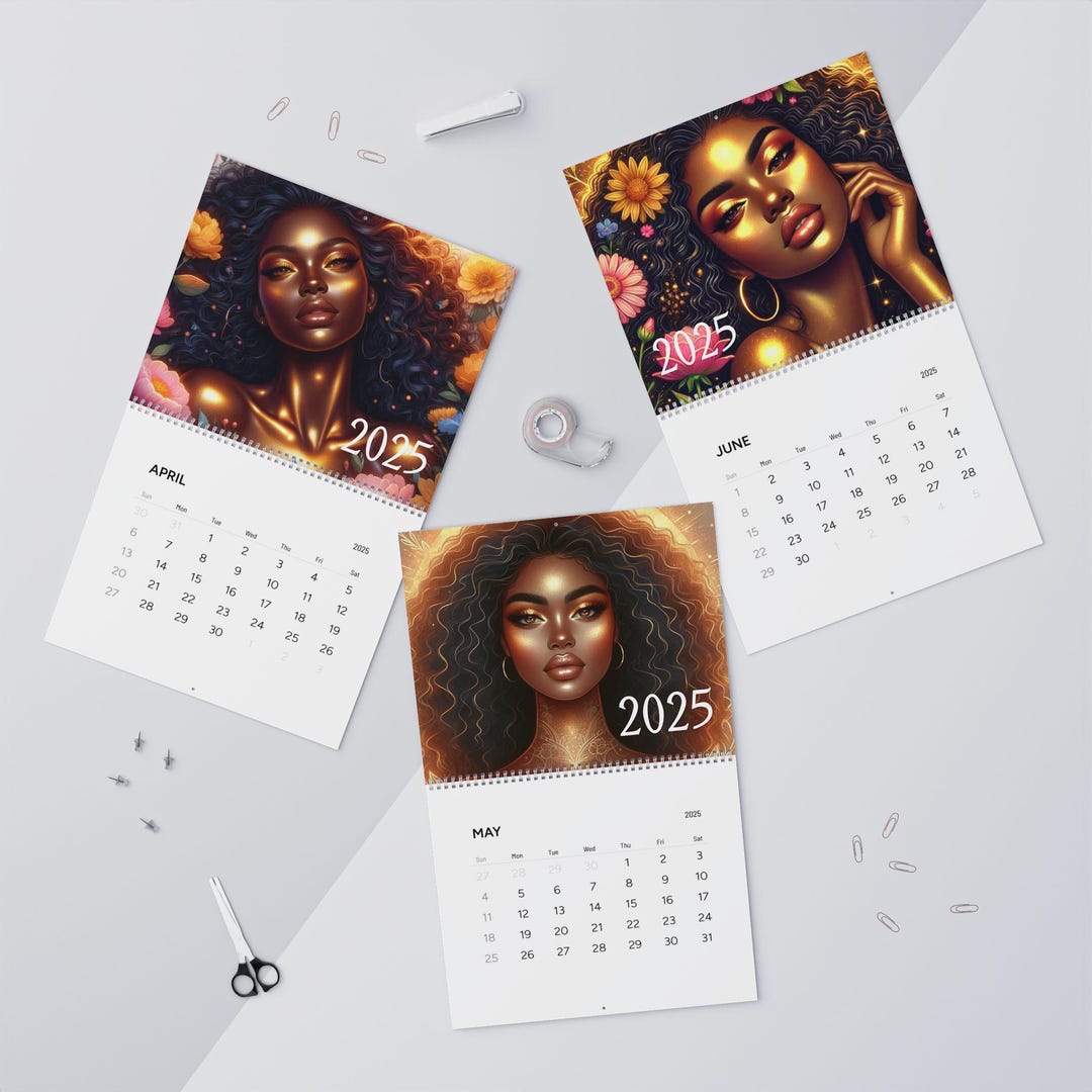 Ebony Gold Wall Calendars (2025) - Etsy