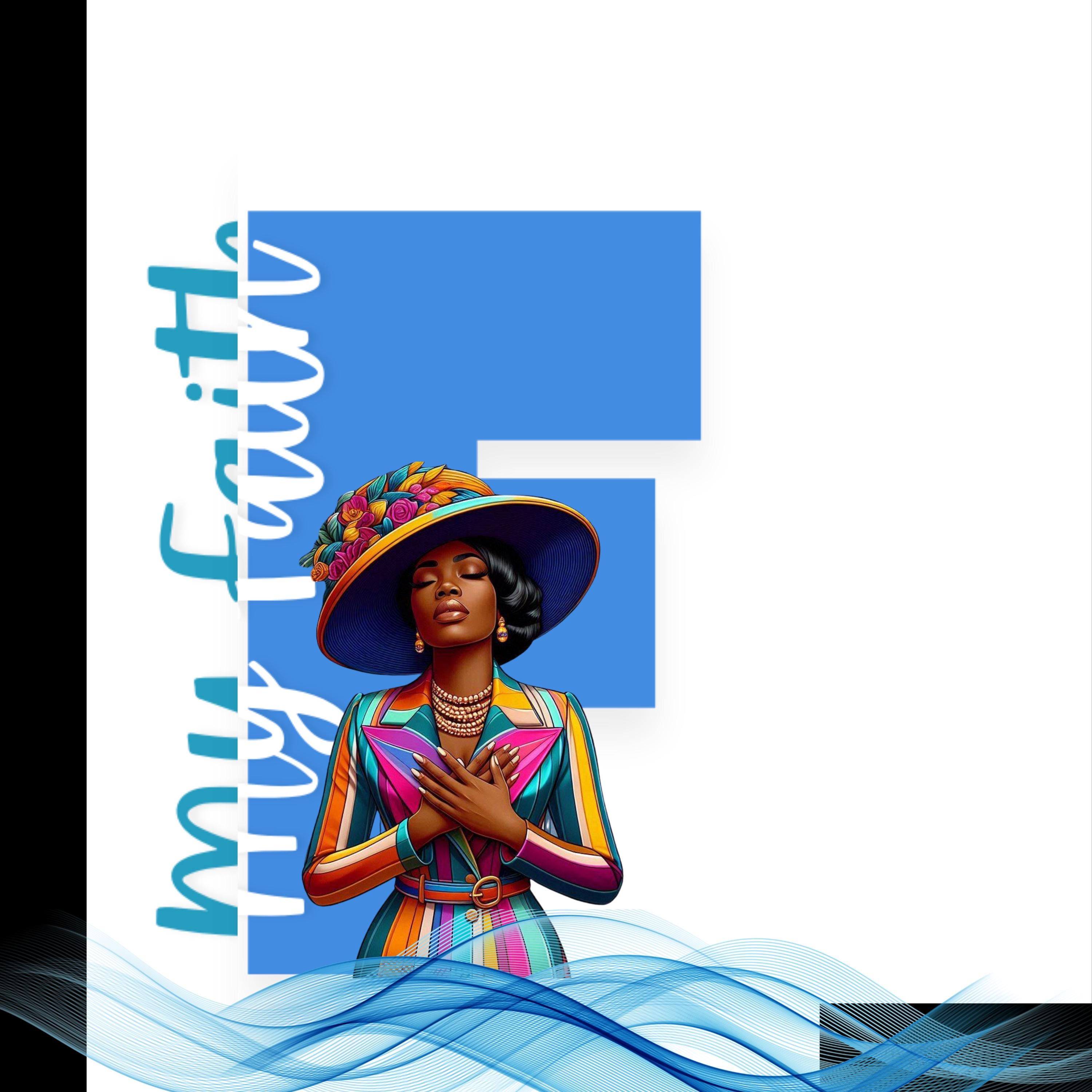 Praying Women Clip Art, Afro Centric Stunning Melanin Beauty Clipart ...