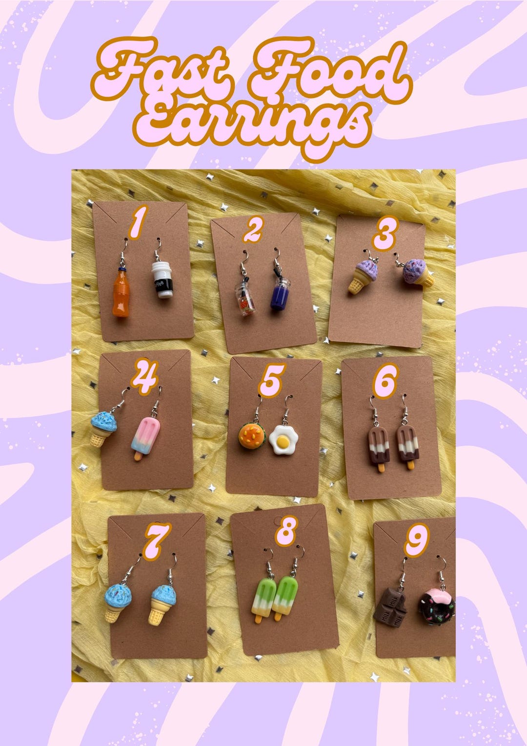 Fast Food Inspired Earrings—boba Tea, Ice Creams, Drinks, Donuts and ...