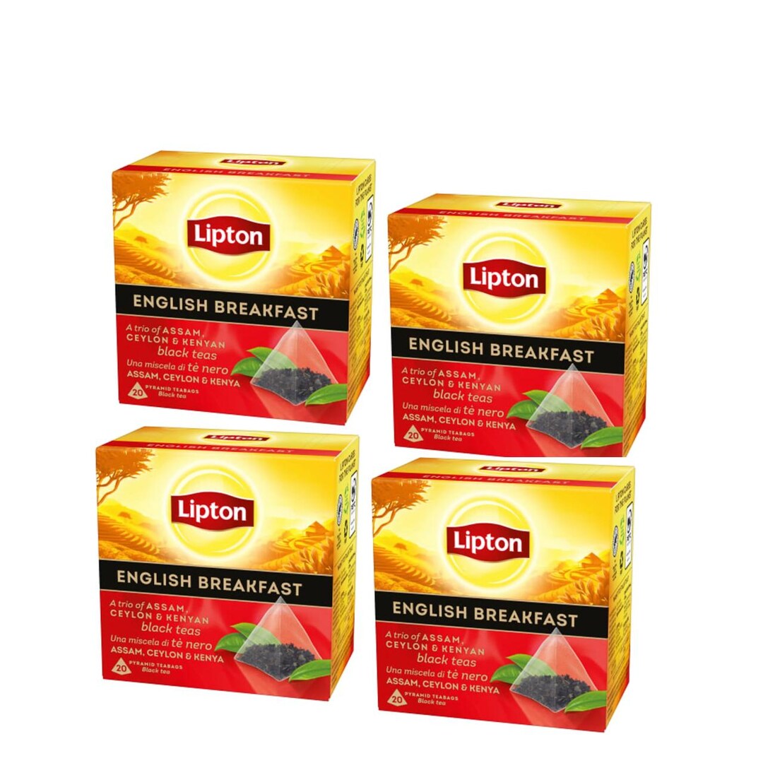 4x Tea Svart English Breakfast Pyramid 20p Lipton – Rich & Bold Black ...