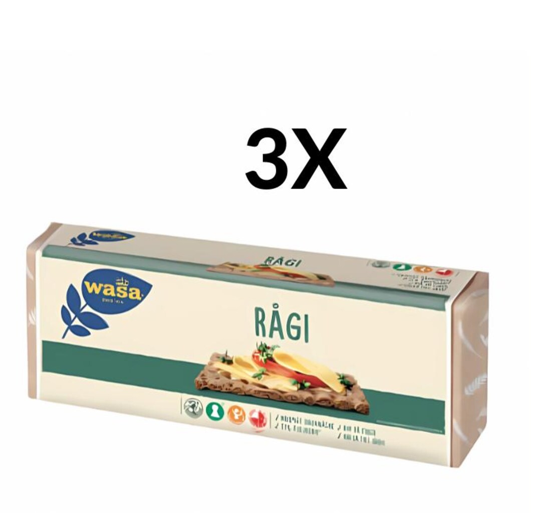3x Wasa Rågi Knäckebröd 550g – Traditional Swedish Rye Crispbread ...