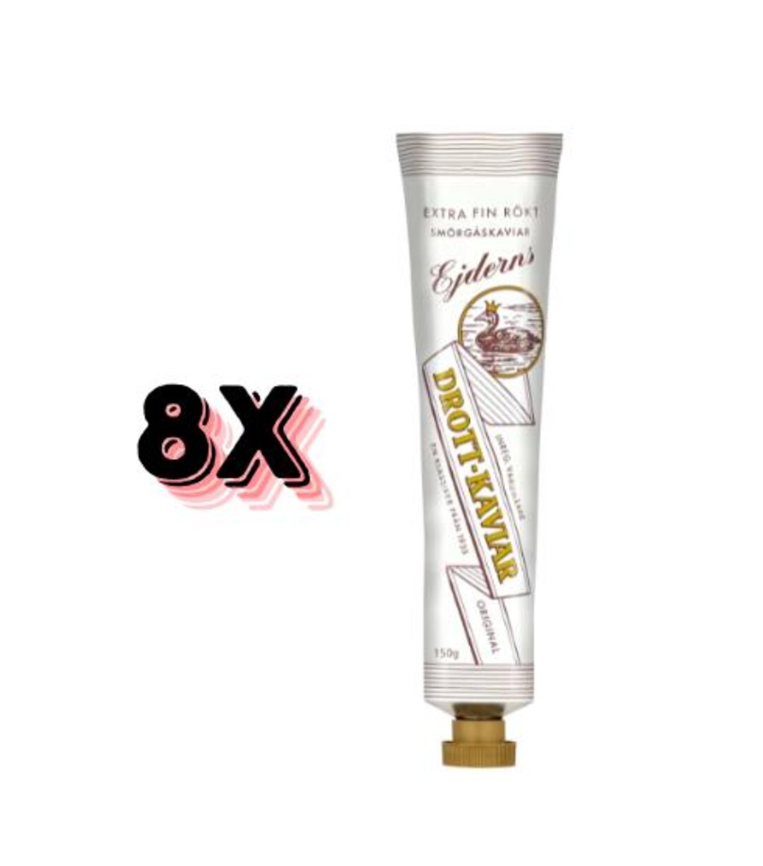 8x Ejderns Drottkaviar 150g Classic Swedish Extra Smoked Cod Roe Spread ...