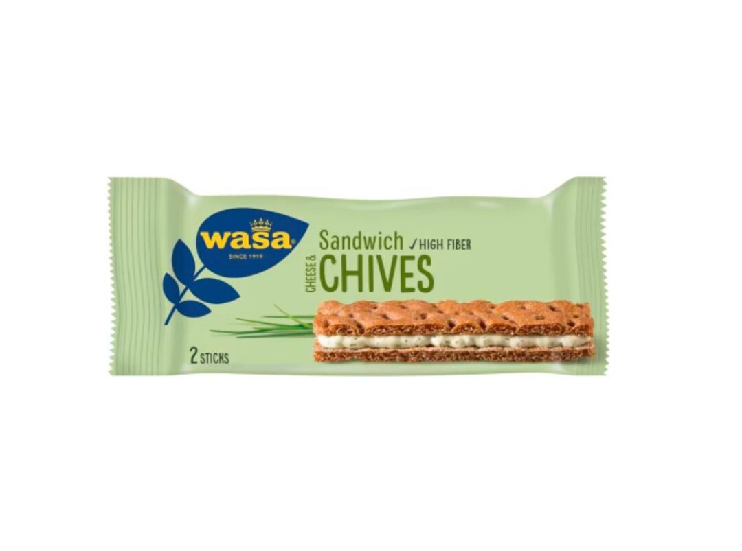 5 Packs of 37g Wasa Cheese and Chives Sandwich- Crispy Wholegrain Bread ...