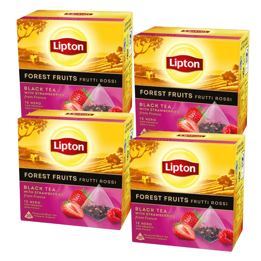 4X Lipton Black Tea Forest Fruit Pyramid 20p – Rainforest Alliance ...
