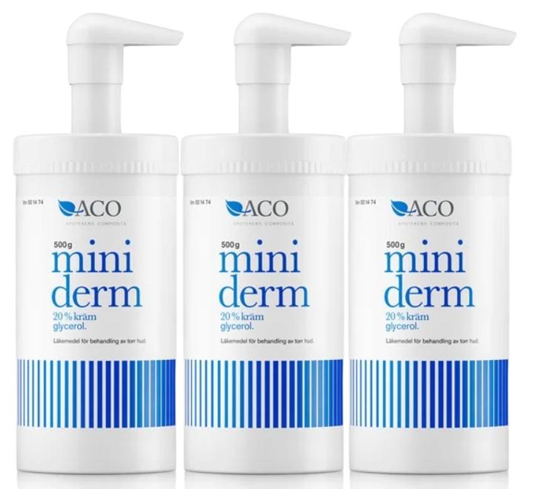3 Pcs ACO Miniderm 20% Hydrating Cream Soothes Dry Skin, Eczema ...