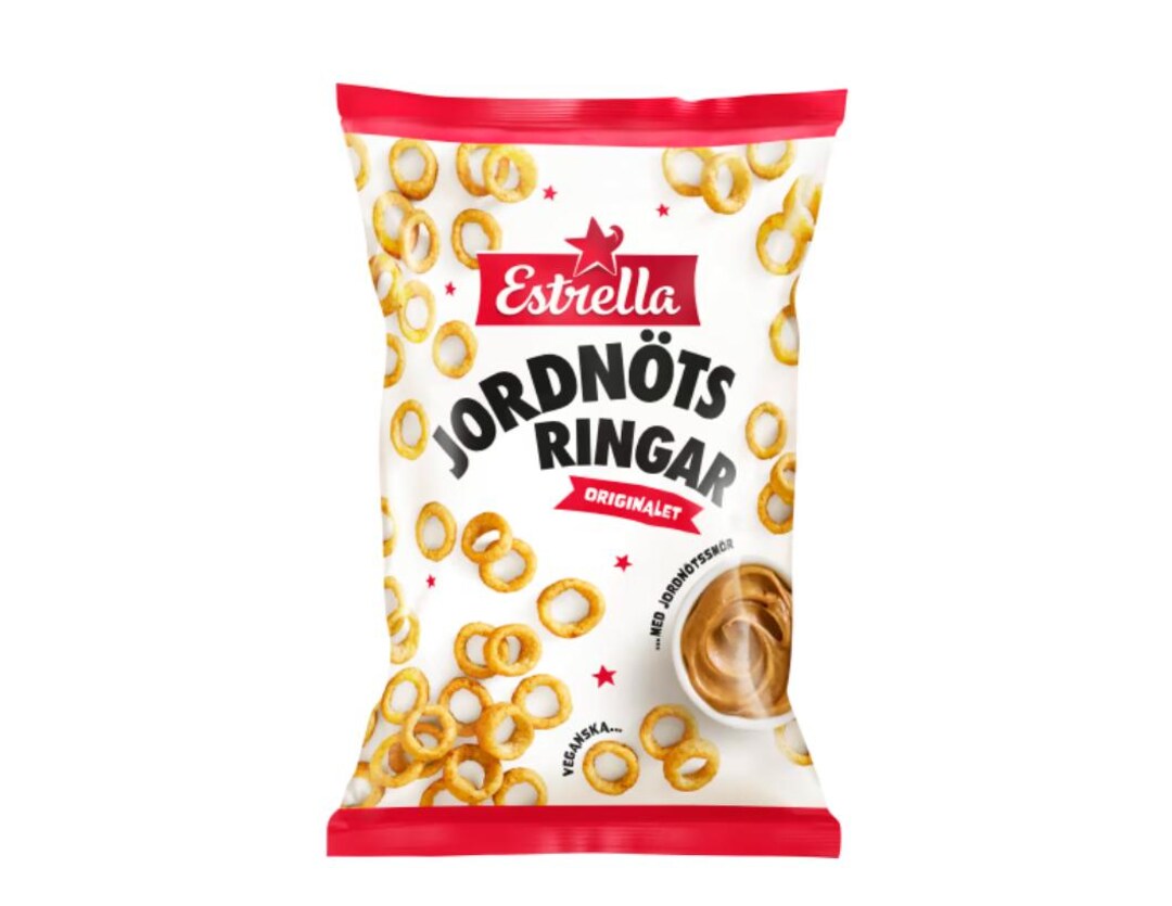 Estrella Jordnötsringar 250g (8.81 Oz), Peanut Rings, Peanut Chips ...