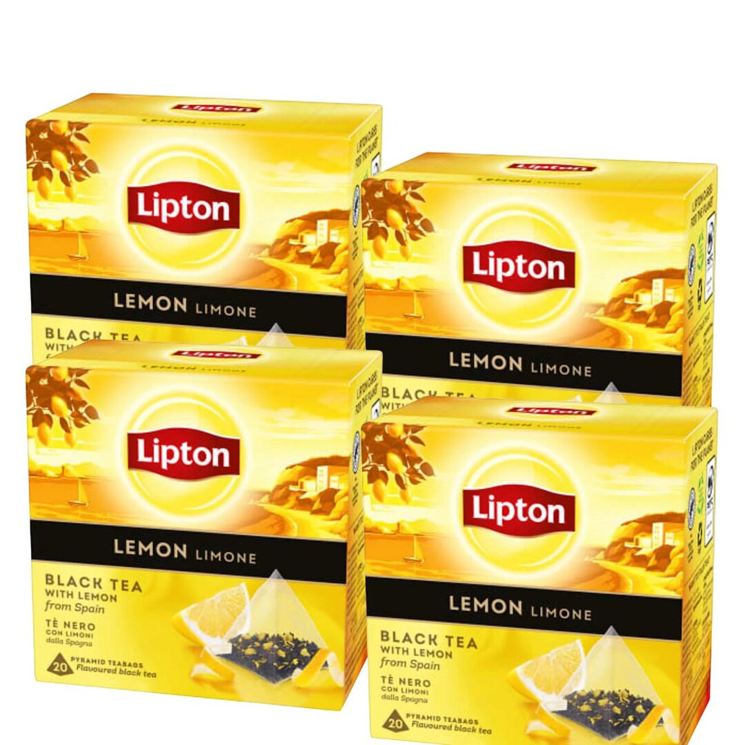 4x Te Svart Lemon Pyramid 20p Lipton – Zesty Black Tea With Natural ...