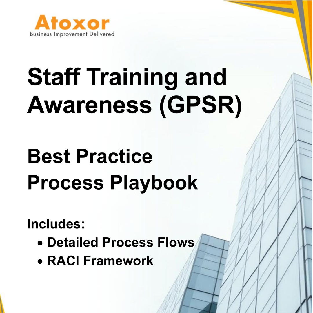 Staff Training and Awareness (GPSR) Process Playbook, Workflow, Procedure, Guide, Flow, Best ...
