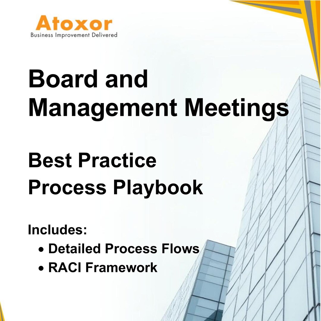 Board & Management Meetings Process Playbook, Workflow, Procedure ...