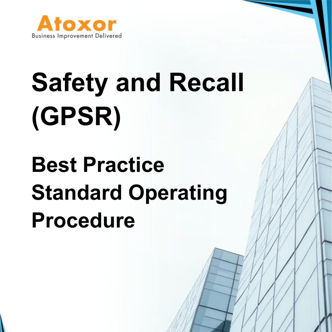 Safety and Recall (GPSR) Standard Operating Procedure, SOP, Guide, Best ...